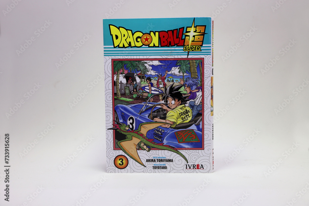 Dragon Ball Super manga book on isolated white background. Copy Space ...