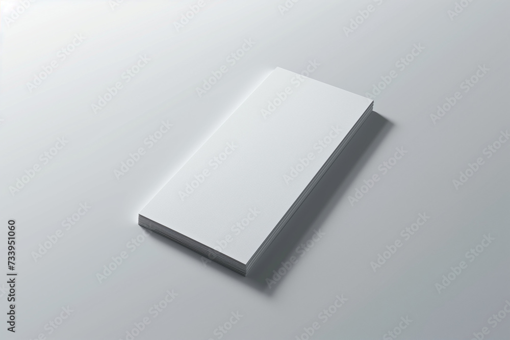 Clean and simple leaflet mockup lying flat on a smooth, white surface ...