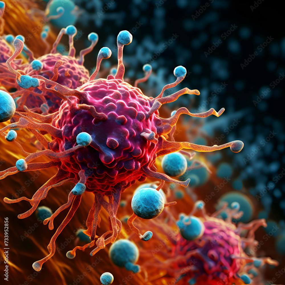 3D illustration of SARS CoV 2 virus cells. SARS CoV 2 is a viral ...