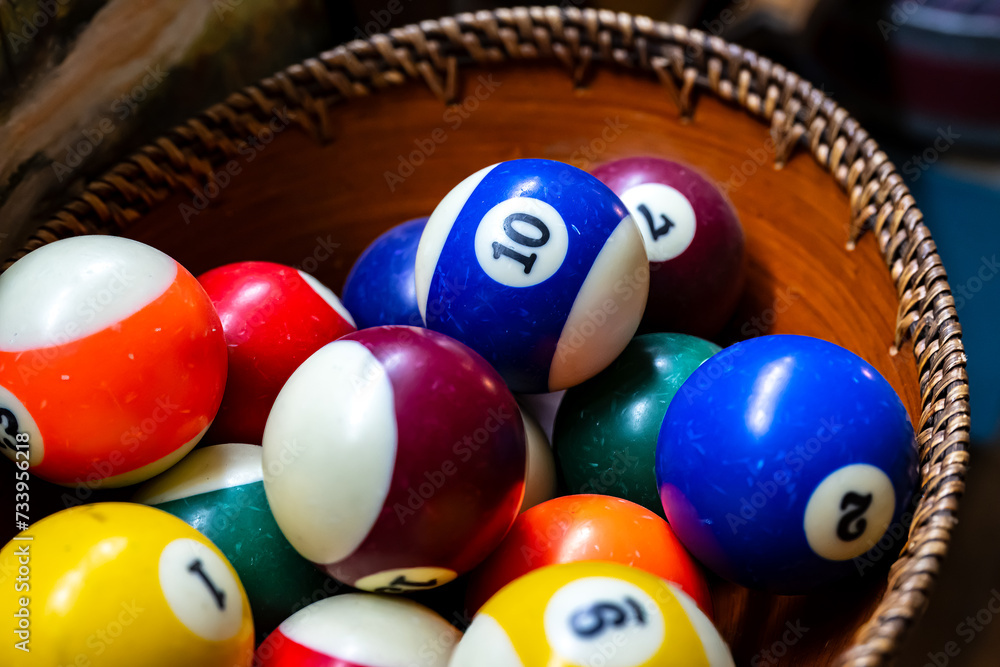 An old basket in the Antique Store in Upstate NY is full of a set of ...