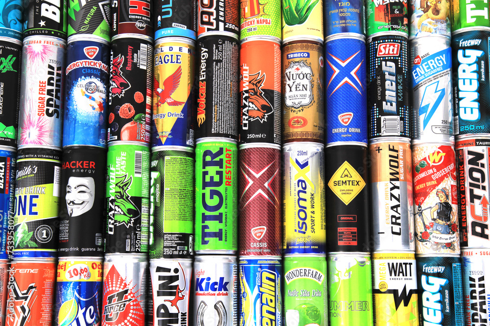 my collection of empty different energy drinks from czech republic ...