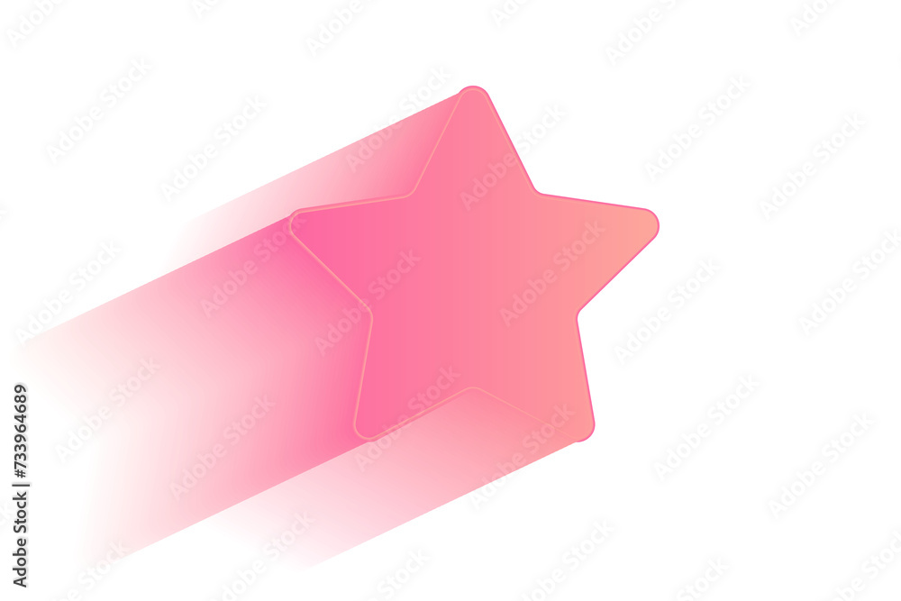 Cute colorful pink star icon. Smooth 3d gradient icon with glow effect ...