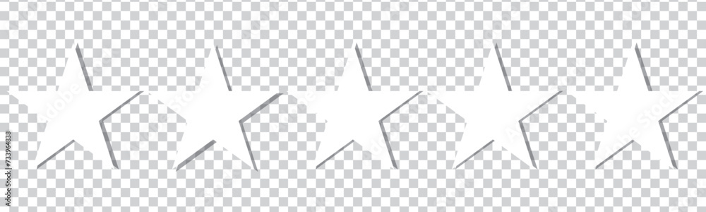Star icon collection. Star vector icons set with shadow. White stars ...