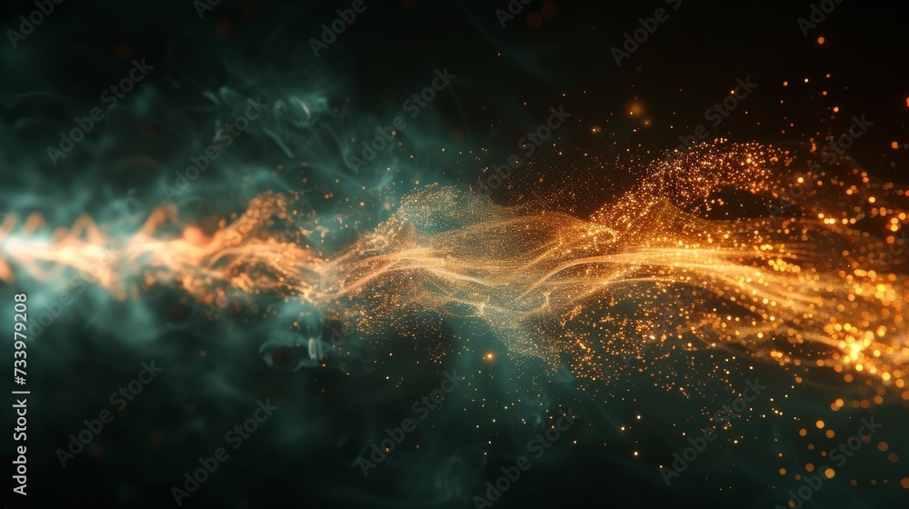 Background image with bright yellow gold laser beams cutting through ...