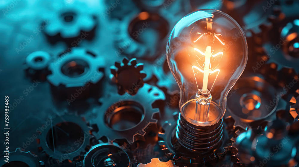 Lightbulb and Gears Depicting Innovation Amid Success Risks and ...