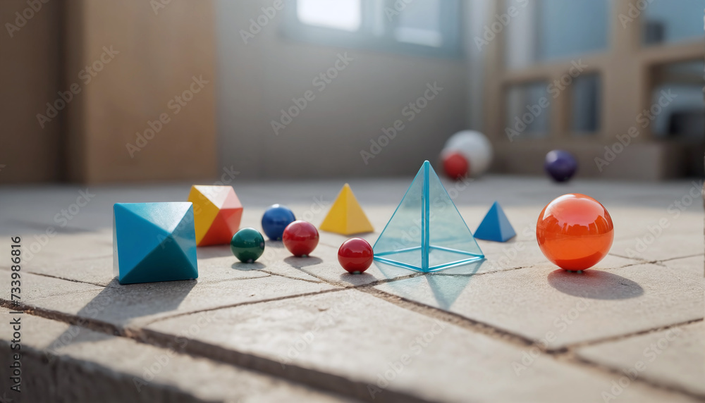 Different sized and different colored geometric shapes for learning ...