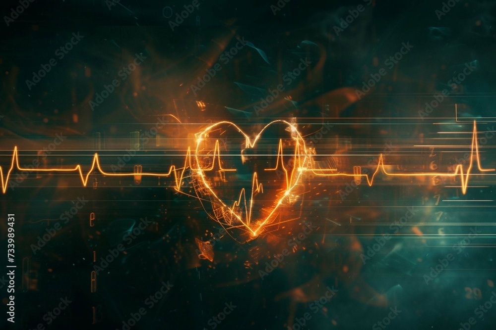 Heartbeat line transforming into a digital AI code, AI role in real ... Heartbeat line transforming into a digital AI code, AI role in real ...