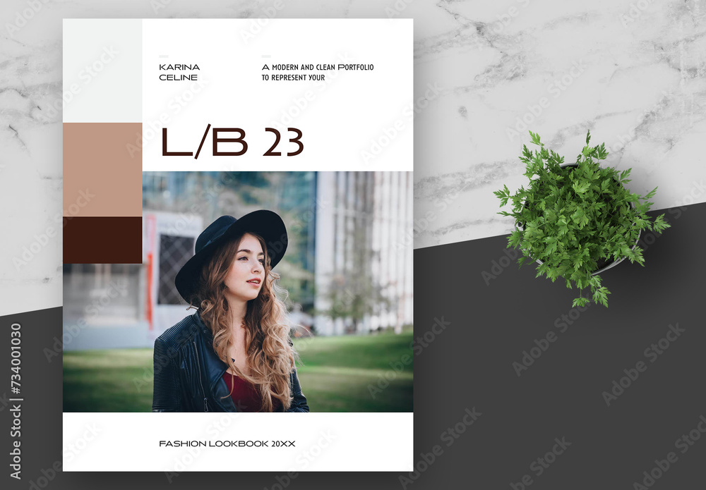 Brown Fashion Portfolio Book Stock Template | Adobe Stock