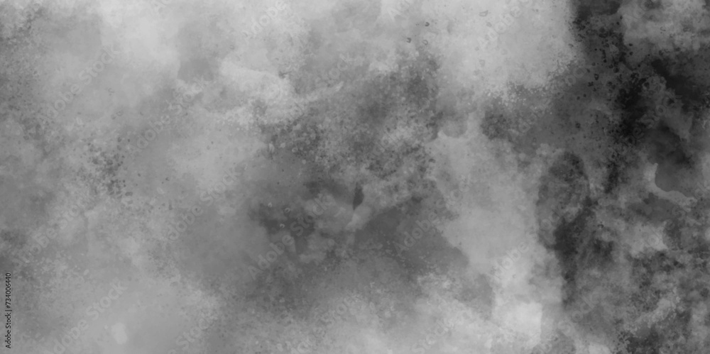 Modern mist Smoke effect isolated on black background. Dark room cement ...