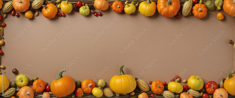 Autumn harvest border with straight lines; PNG isolated cutout on ...