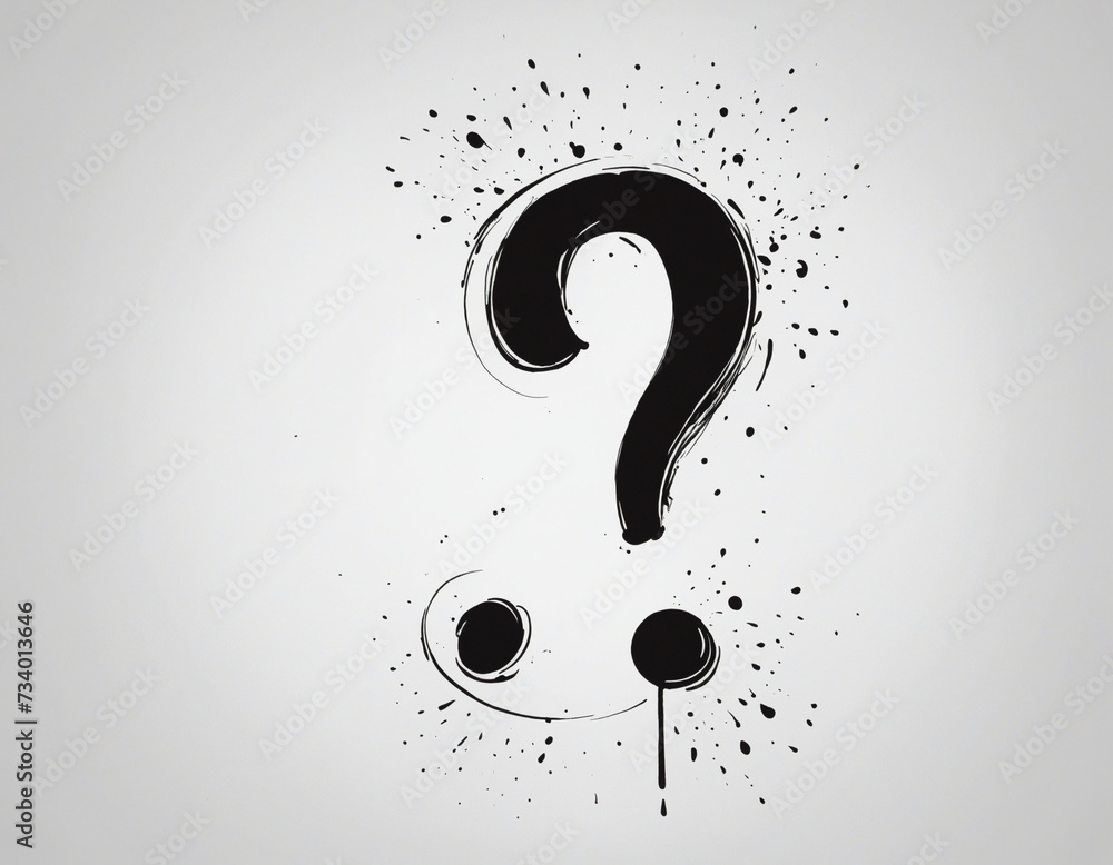Ink scribbled question mark on transparent PNG background Stock Photo ...