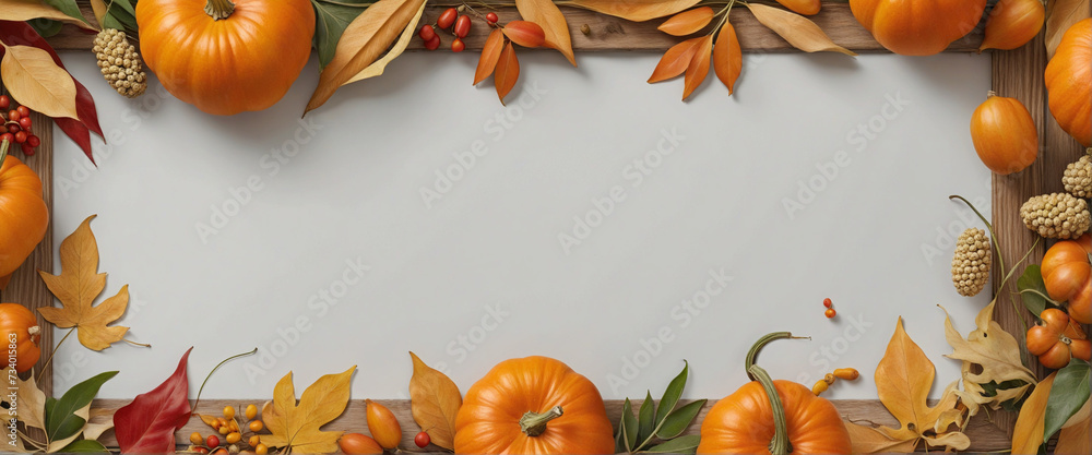 Photo & Art Print Autumn Harvest Straight Strip Border with Shadow ...