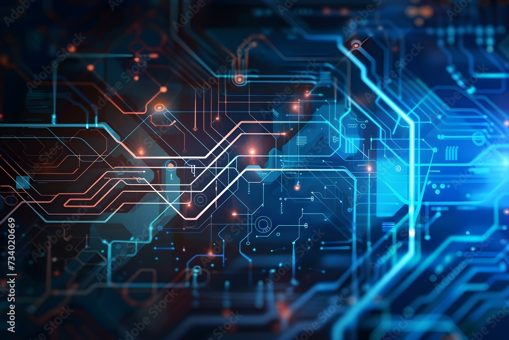 Abstract Futuristic Circuit Board Illustration, High Computer ...