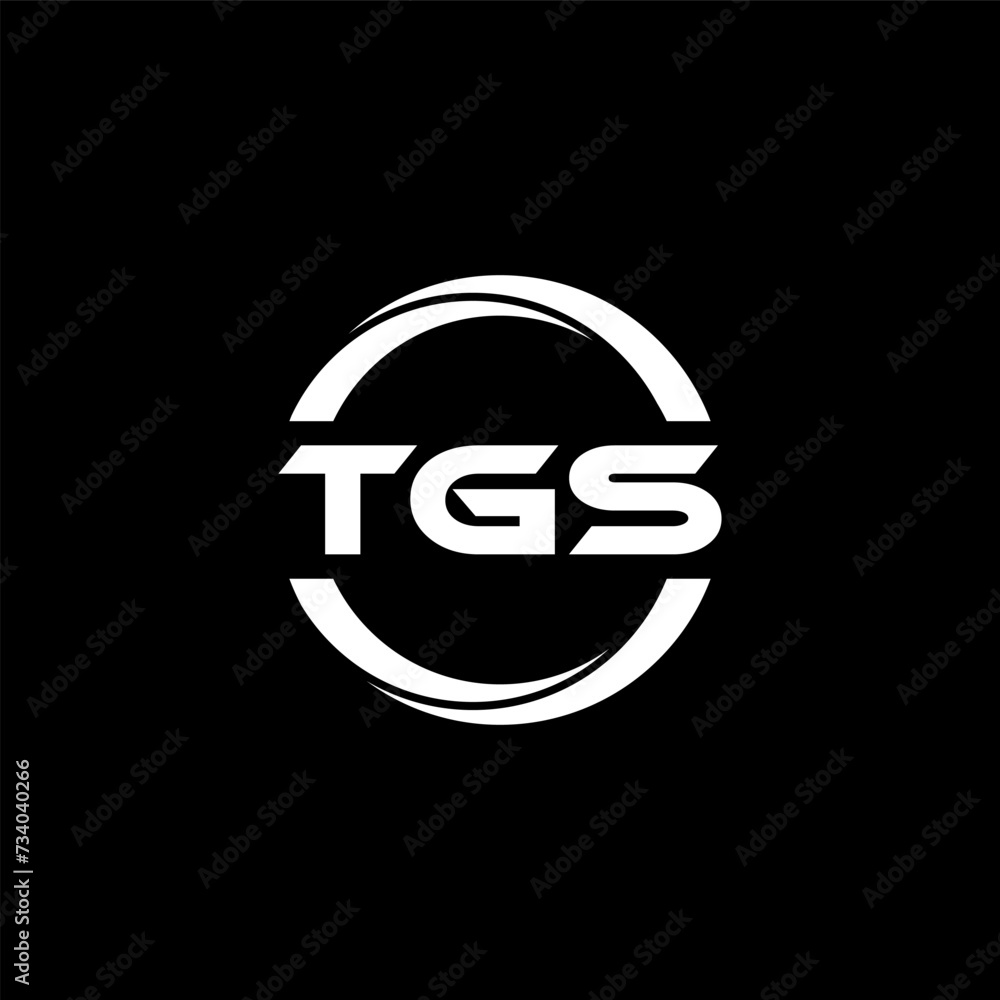 TGS letter logo design with black background in illustrator, cube logo ...