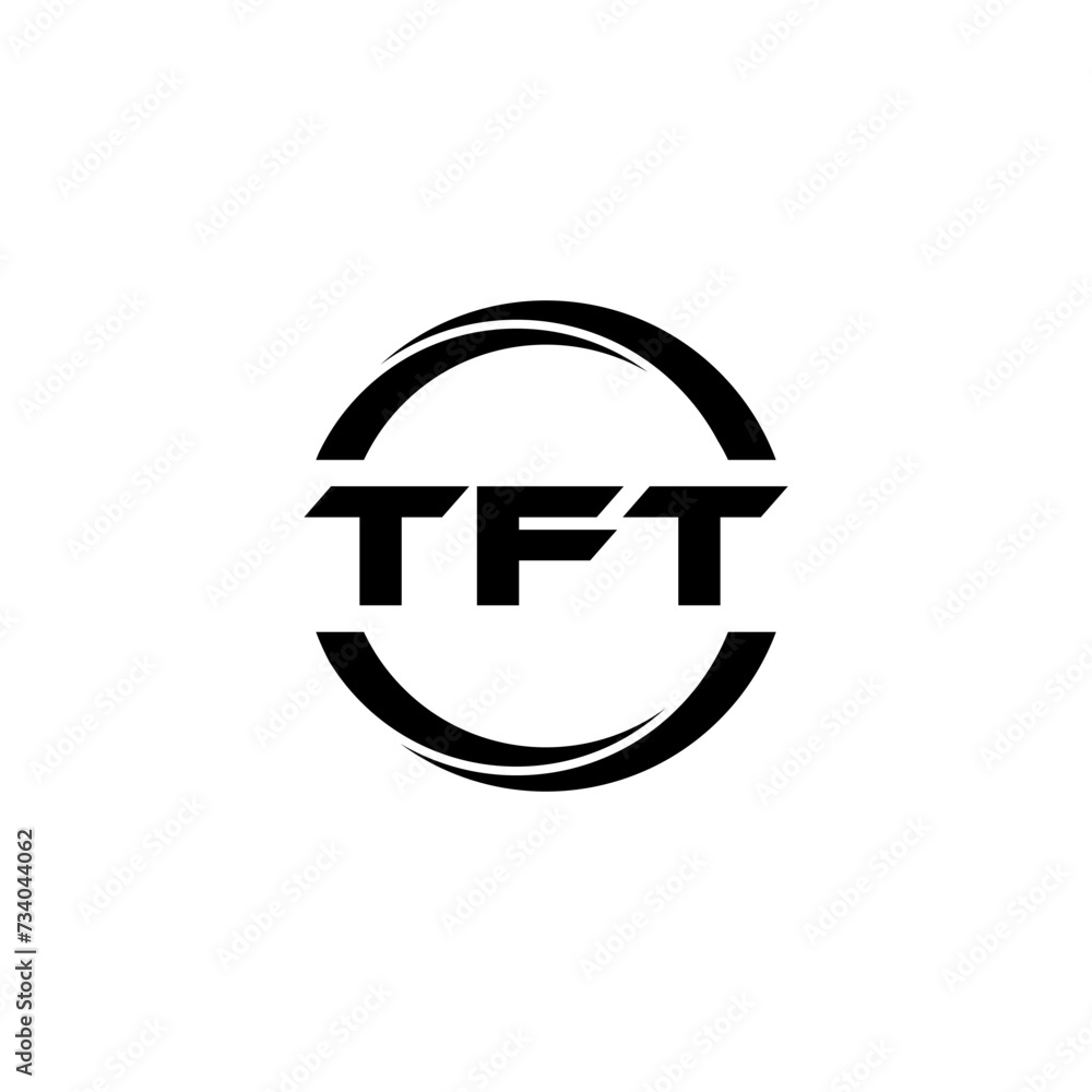 TFT letter logo design with white background in illustrator, cube logo ...