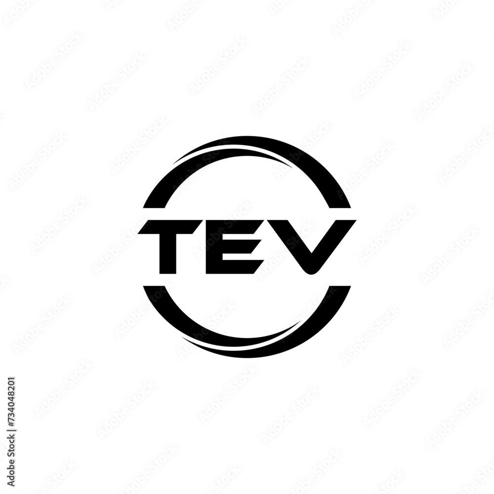 TEV letter logo design with white background in illustrator, cube logo ...