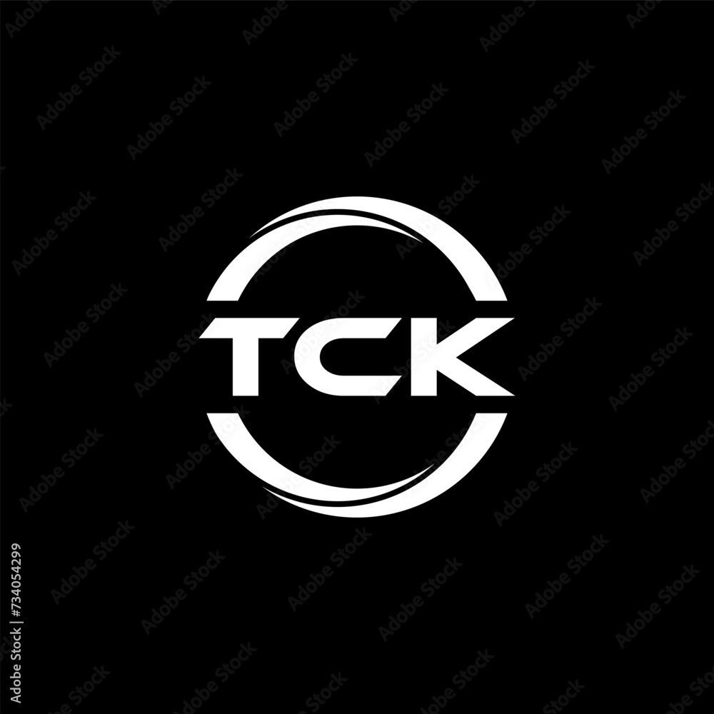 TCK letter logo design with black background in illustrator, cube logo ...