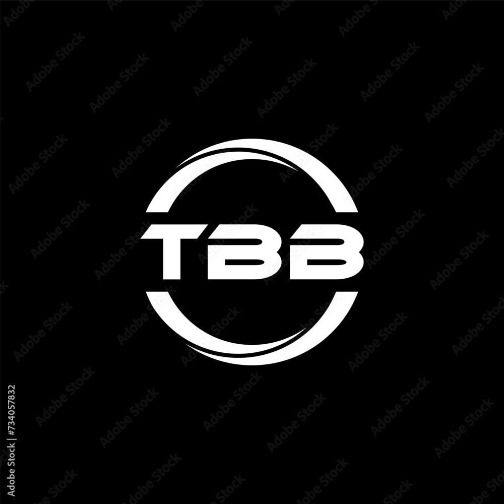 TBB letter logo design with black background in illustrator, cube logo ...