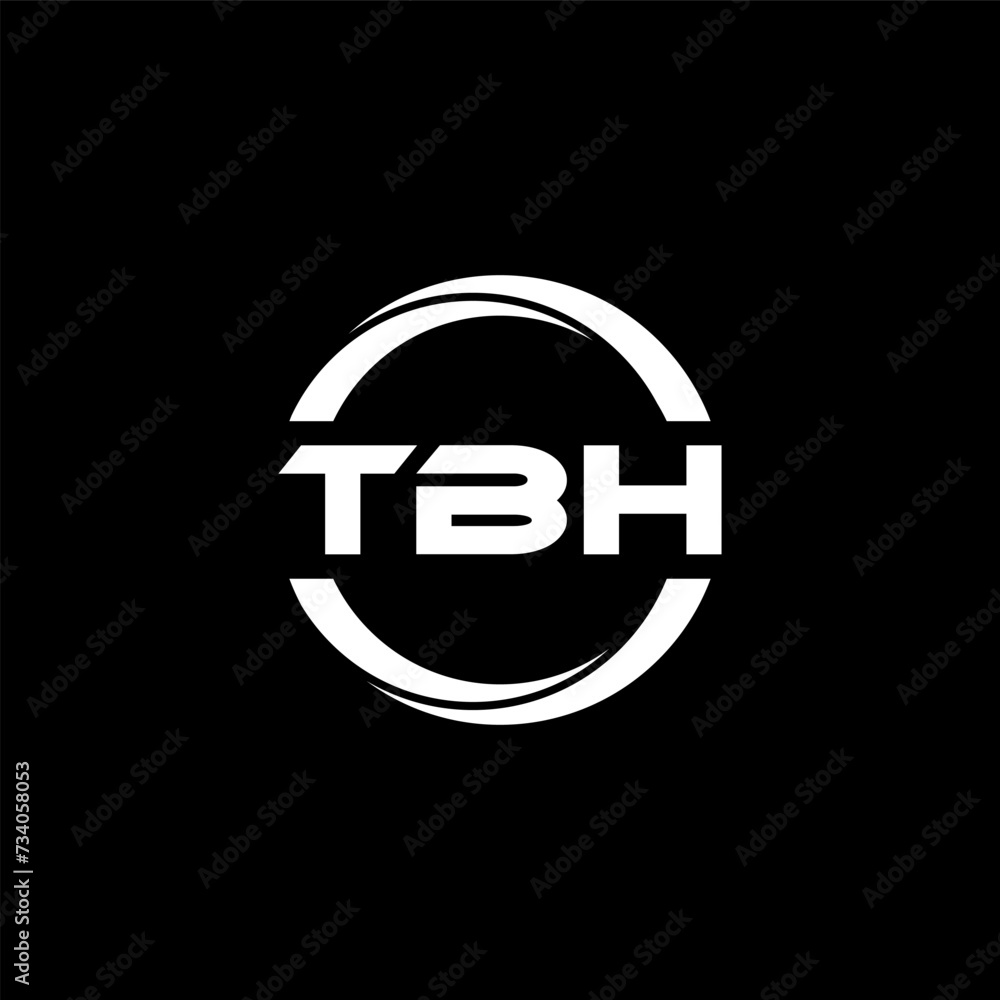 TBH letter logo design with black background in illustrator, cube logo ...