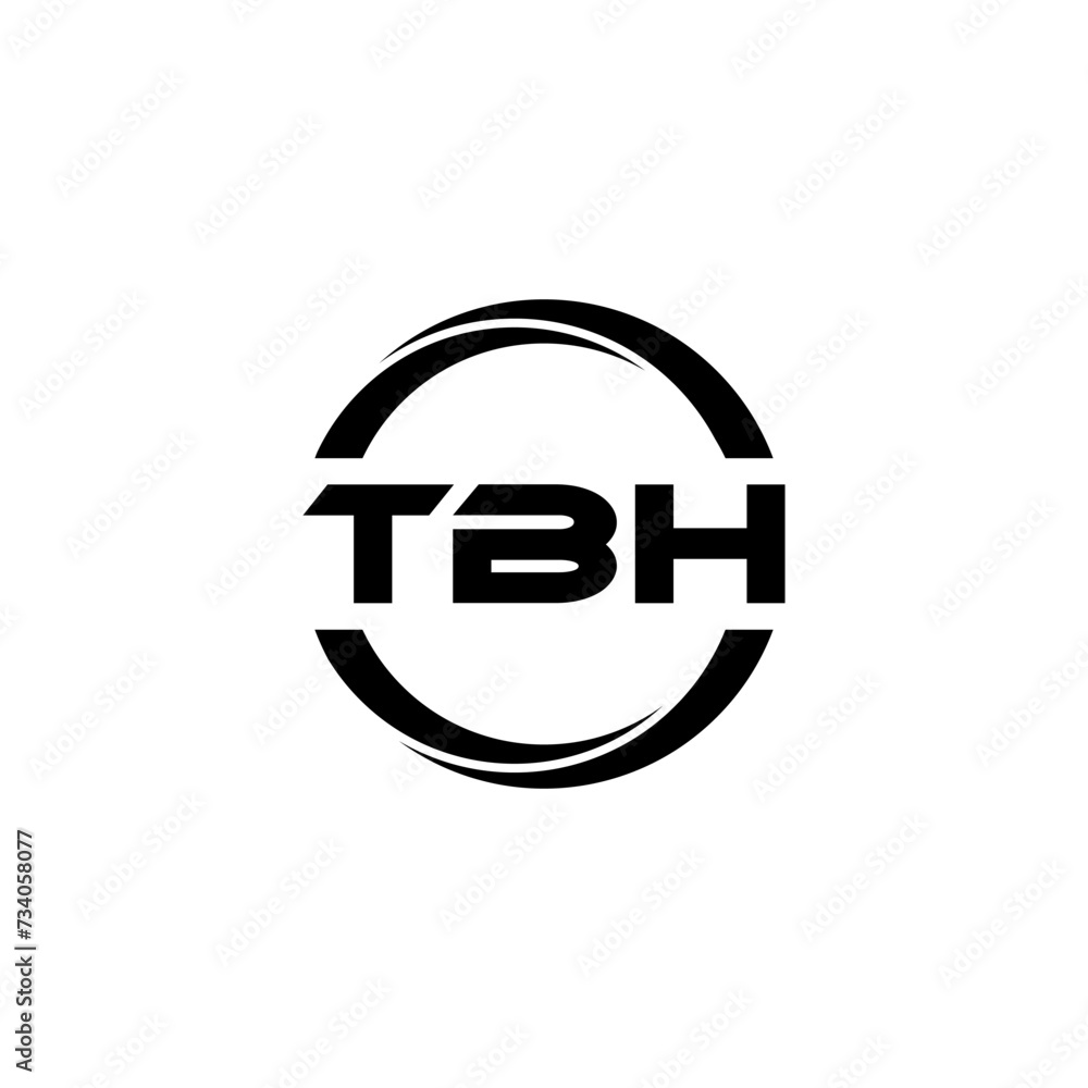 TBH letter logo design with white background in illustrator, cube logo ...