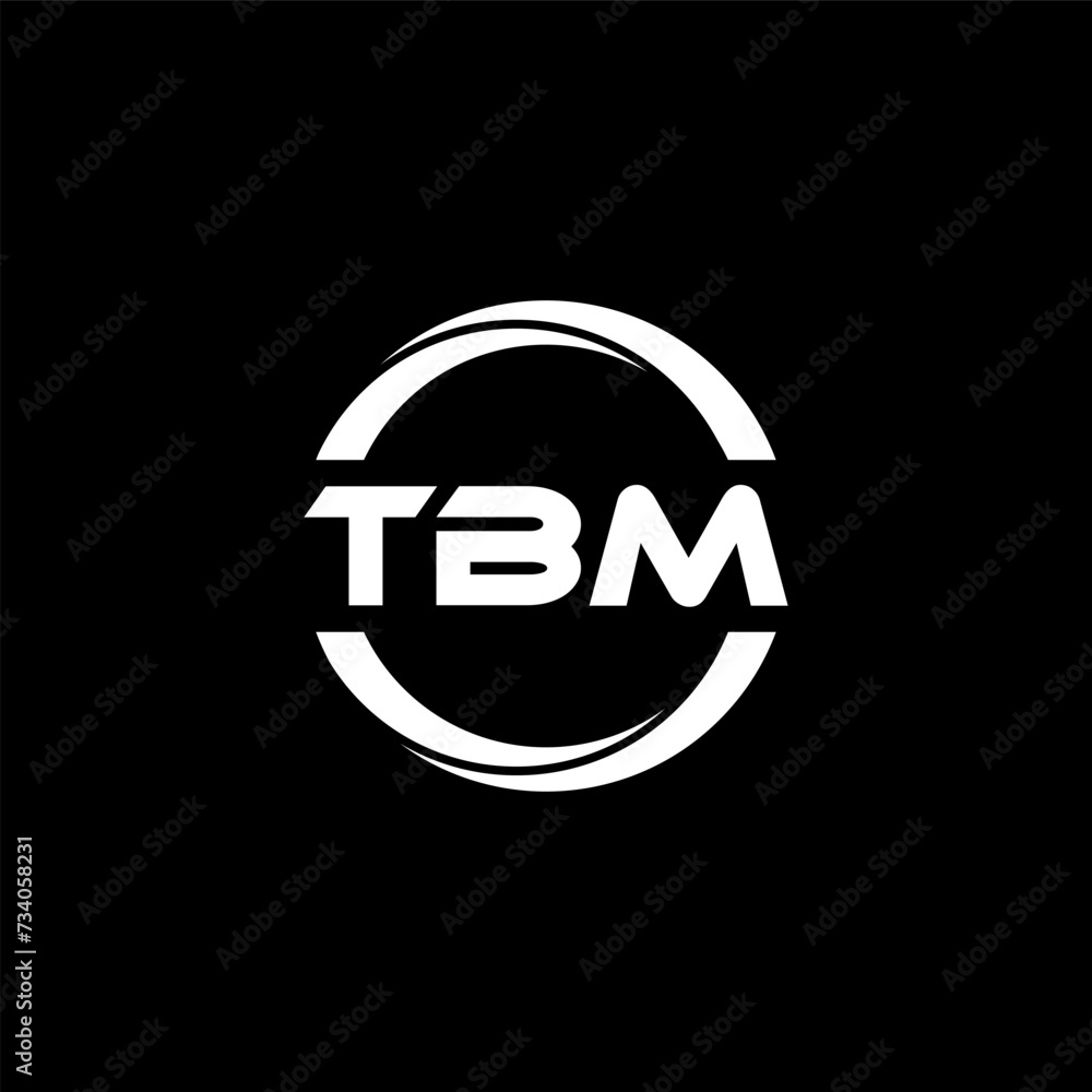 TBM letter logo design with black background in illustrator, cube logo ...