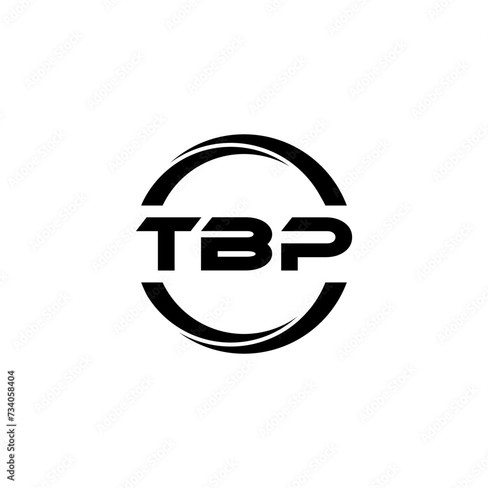 TBP letter logo design with white background in illustrator, cube logo ...