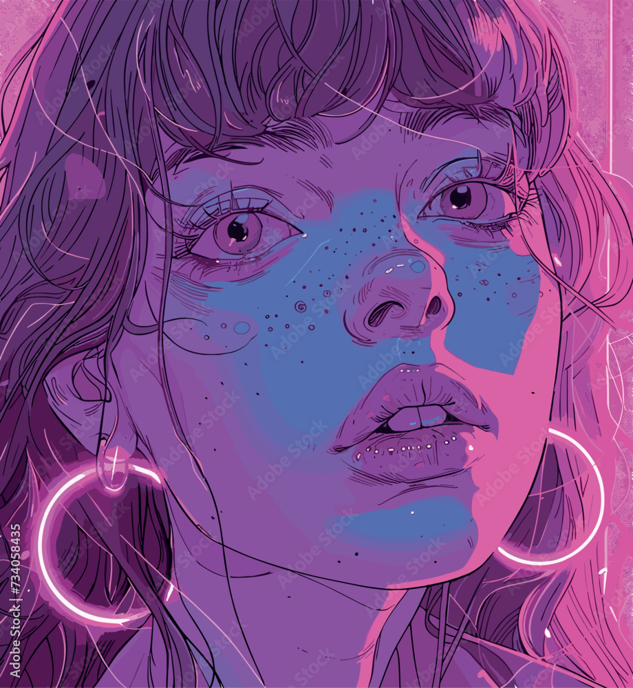 Girl Illustration the art of anime, crisp neopop, design outlines ...
