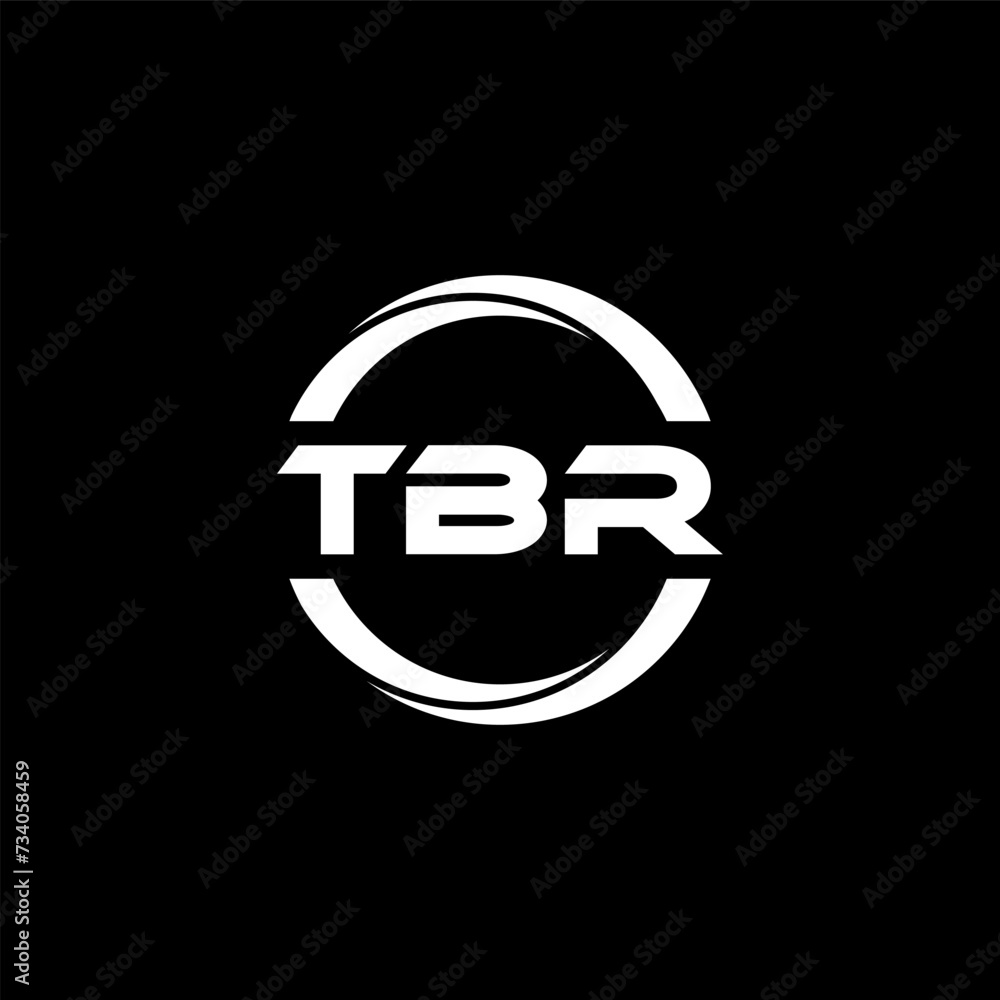 Vecteur Stock TBR letter logo design with black background in ...
