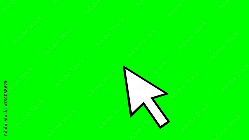 Animation of an arrow-shaped mouse cursor in the shape of an arrow with ...