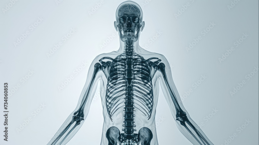 X-ray of person. Human anatomy. Man body scan. Medical Exploration ...
