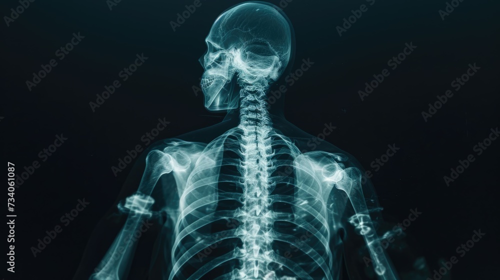 X-ray of person. Human anatomy. Man body scan. Medical Exploration ...