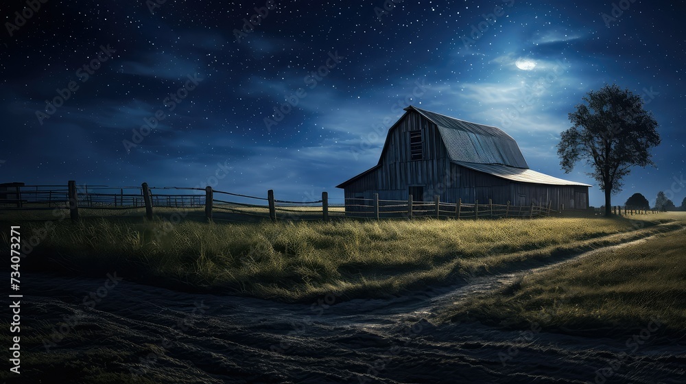 darkness barn at night Stock Photo | Adobe Stock