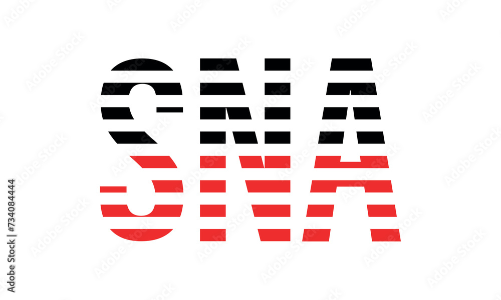 SNA three initial letter iconic line negative space minimal logo design ...