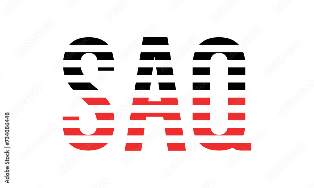 SAQ three initial letter iconic line negative space minimal logo design ...