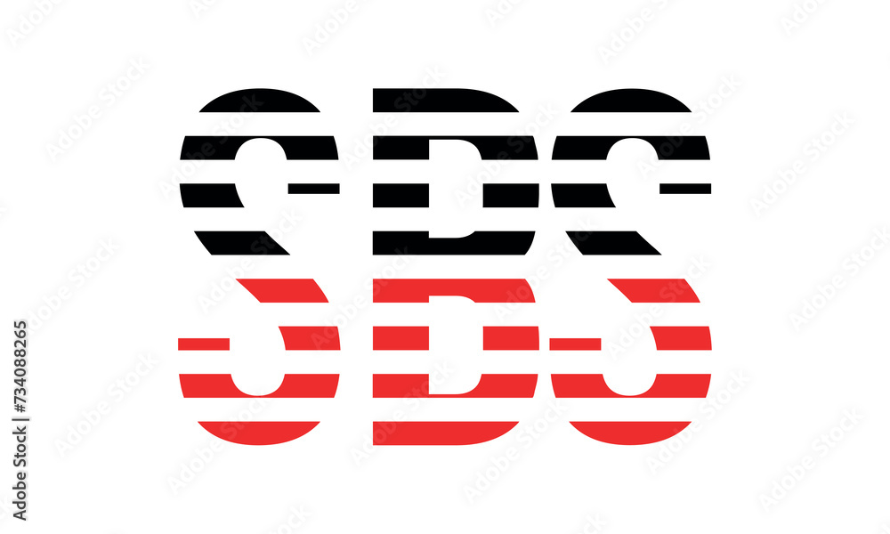 SBS three initial letter iconic line negative space minimal logo design ...