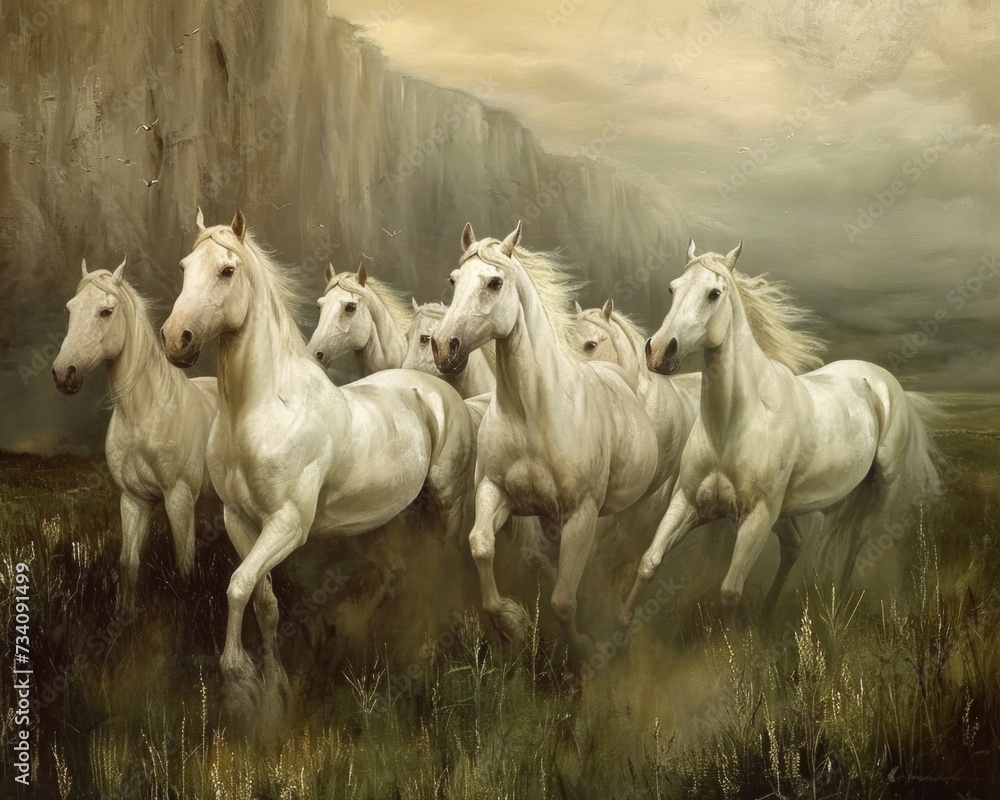 White Equine Majesty: A powerful composition capturing the regal beauty ...