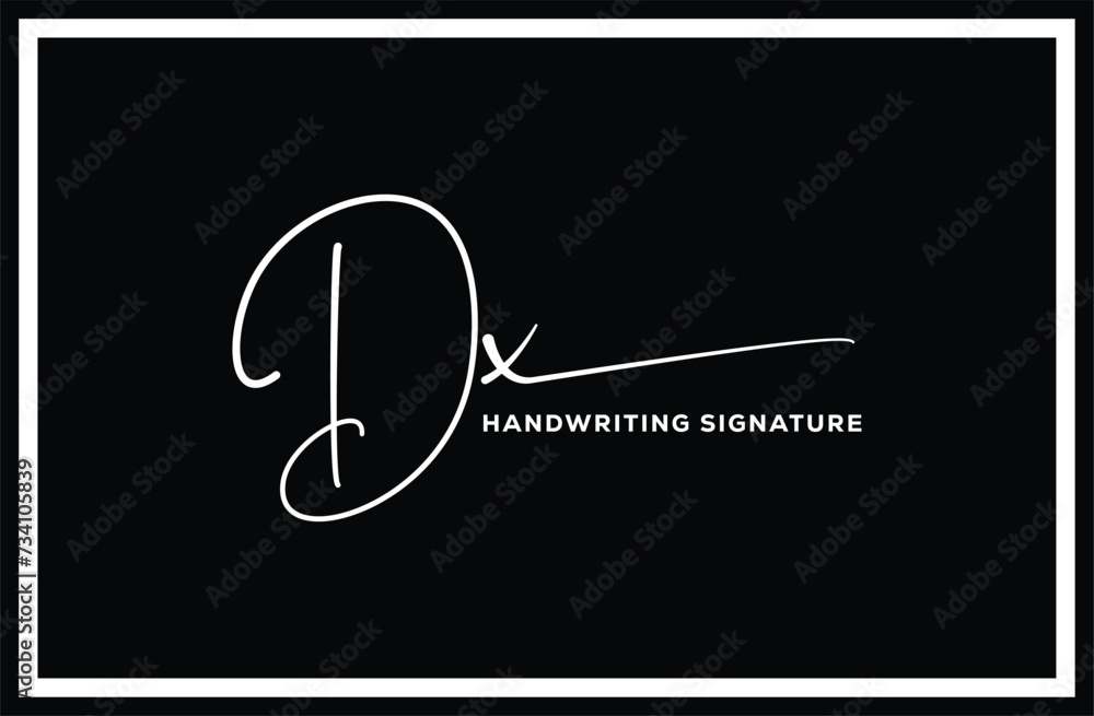DX initials Handwriting signature logo. DX Hand drawn Calligraphy ...
