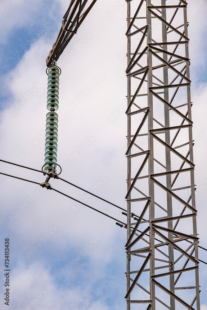 Poster High Voltage Electric Power Grid Poles with Ceramic Insulators ...