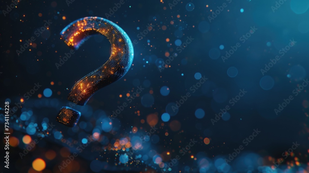 A question mark in the middle of a blurry background. Suitable for ...