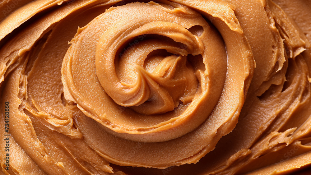 Peanut butter background, top view. Peanut butter texture. Spread swirl ...