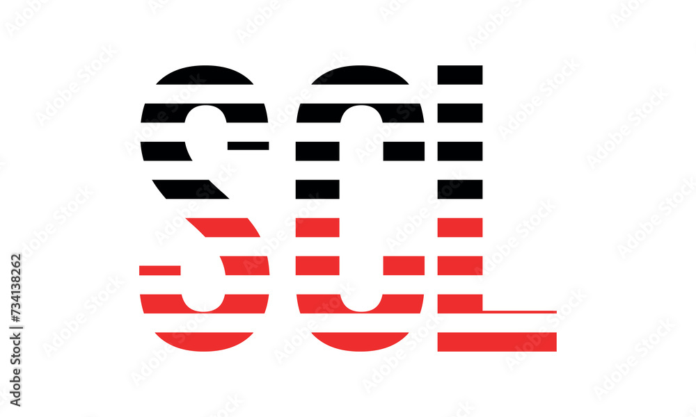 SCL three initial letter iconic line negative space minimal logo design ...