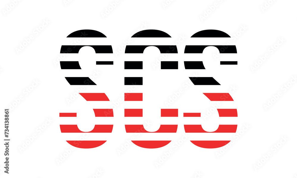 SCS three initial letter iconic line negative space minimal logo design ...