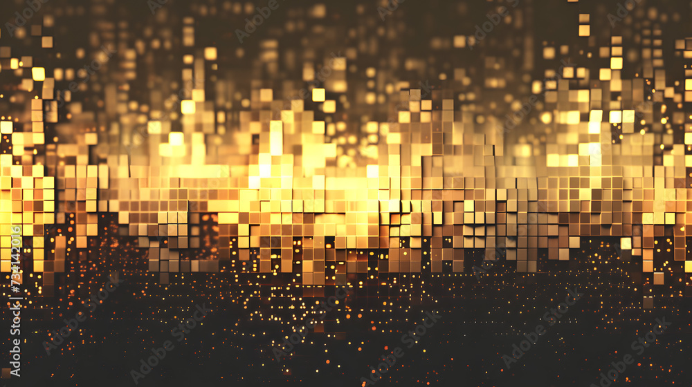 abstract pixelated background in gold, desktop background, aspect-ratio ...