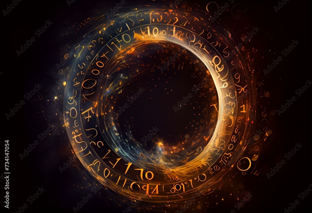 Cirle of swirling blurred random numbers ideal for a Numerology theme ... Cirle of swirling blurred random numbers ideal for a Numerology theme ...