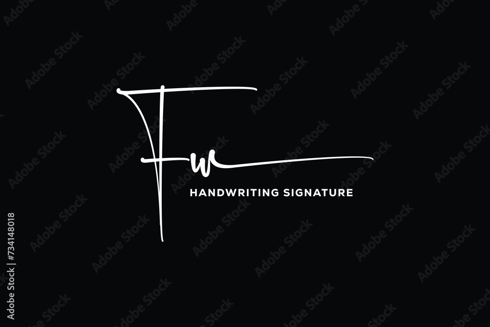 FW initials Handwriting signature logo. FW Hand drawn Calligraphy ...