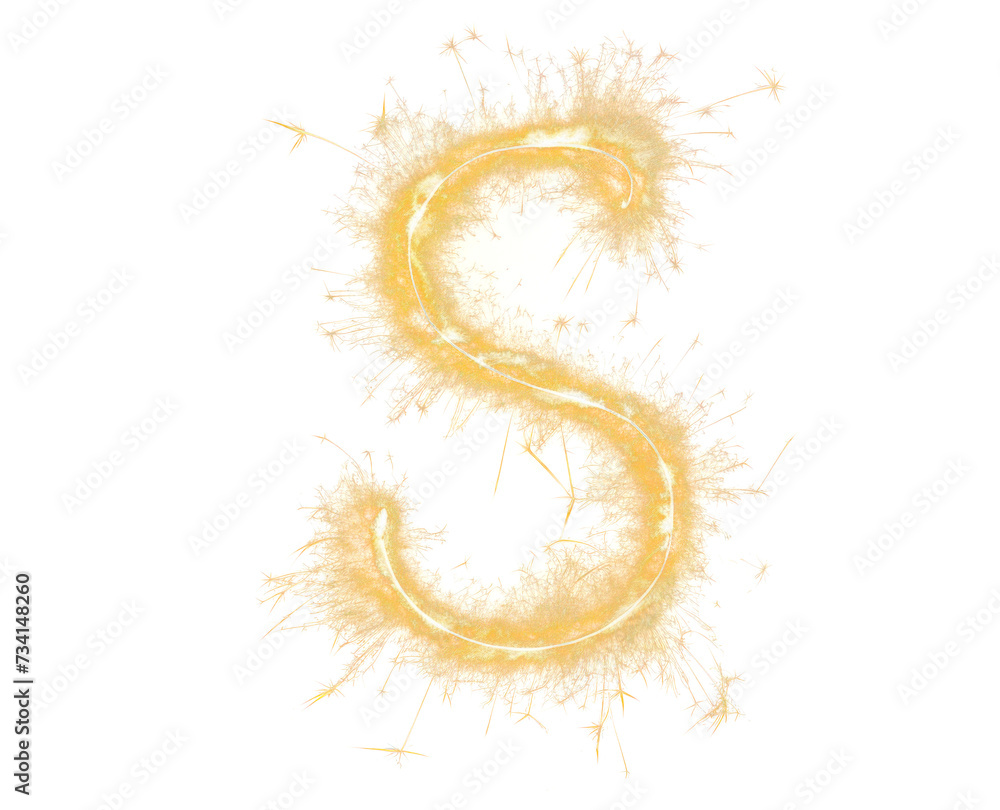Sparklers Letter S Celebration Image, png file of isolated cutout ...