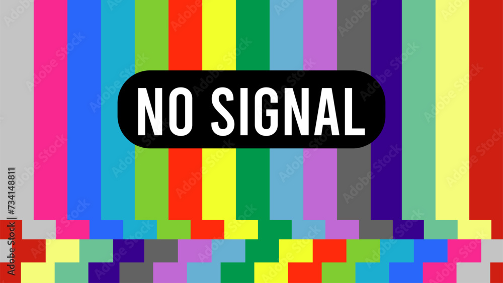 The TV screen has no signal, Technical difficulties, A screenshot of ...