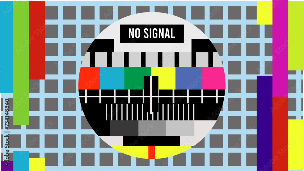 The TV screen has no signal, Technical difficulties, A screenshot of ...