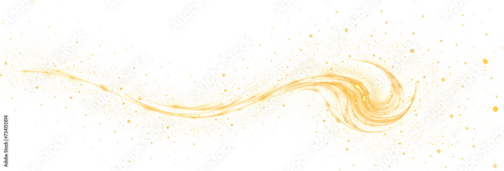 Shimmering Gold Dust Swirl Elegance, png file of isolated cutout object ...