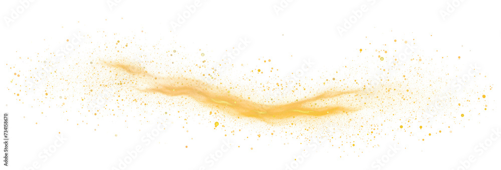 Sparkling Gold Dust Swirl, png file on transparent background Stock ...